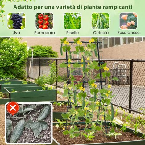 COSTWAY Traliccio da Giardino per Piante Rampicanti, Supporto Verticale ...