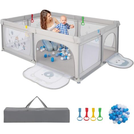 COSTWAY Recinto per Bambini, Box per Bambini con Rete Traspirante Tasca ...