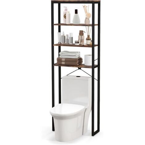 COSTWAY Scaffale Bagno 60 x 24 x 177 cm, Mobile Bagno Salvaspazio con 4 ...