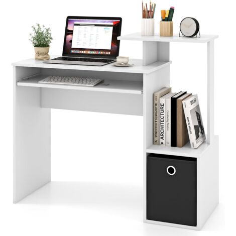 COSTWAY Scrivania per Computer Piccola, Scrivania Porta PC con Spazio ...