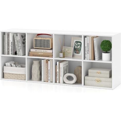 COSTWAY Libreria Scaffale a 8 Cubi Aperti, Libreria Bassa in Legno ...