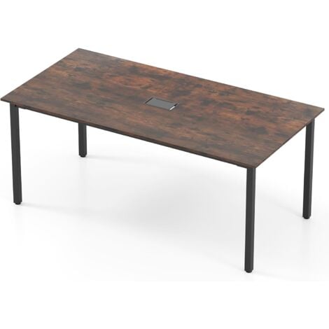 COSTWAY Tavolo da Conferenza 180 x 90 cm, Tavolo Rettangolare Grande ...
