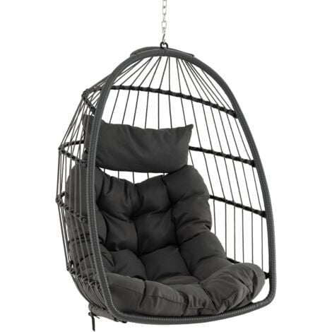 COSTWAY Sedia Sospesa a Uovo, Sedia Amaca con Cuscino per Testa e ...