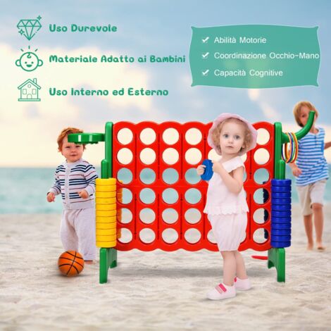 COSTWAY Forza 4 Gigante, Forza Quattro per Bambini con Canestro, Palla ...