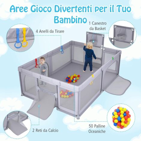 COSTWAY Box Neonati 210 x 150 cm, Recinto Bambini Pieghevole con ...