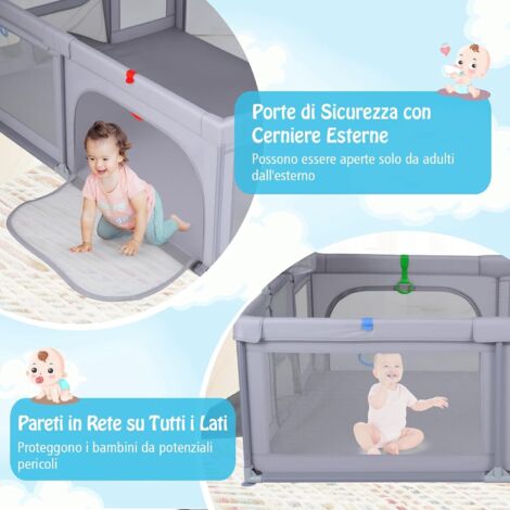 COSTWAY Box Neonati 210 x 150 cm, Recinto Bambini Pieghevole con ...