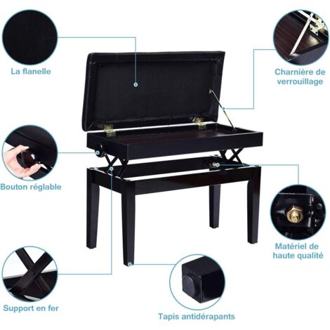 COSTWAY Panca per Pianoforte Imbottita Regolabile in Altezza, Panca per ...