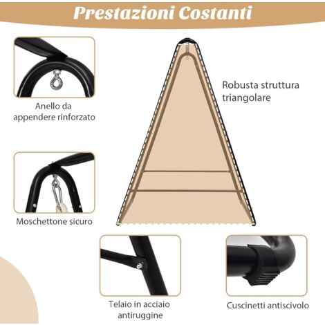 COSTWAY Sedia Amaca con Supporto, Sedia Appesa Oscillante con Supporto ...