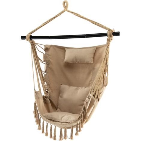 COSTWAY Sedia Amaca, Sedia Sospesa a Dondolo con Cuscino, Sedia a ...