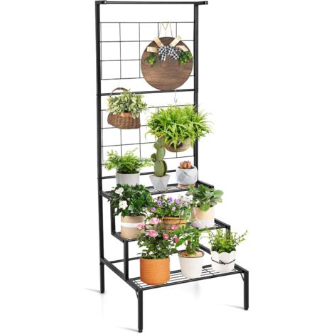 COSTWAY Scaffale Portafiori a 3 Ripiani, Porta Piante e Vasi da Esterno ...