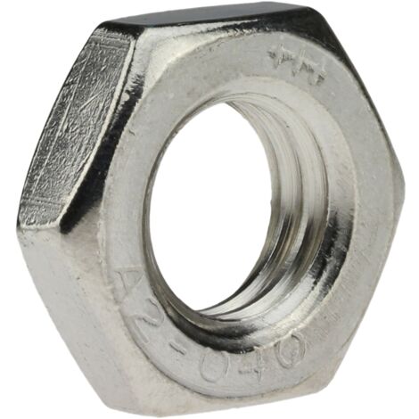 Reidl DIN 439 Sechskantmuttern, Linksgewinde M 24, niedrige Form, mit Fase Form B A2 blank