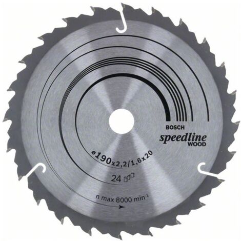 Bosch Kreissägeblatt Speedline Wood, 190 x 20 x 2,2 mm, 24