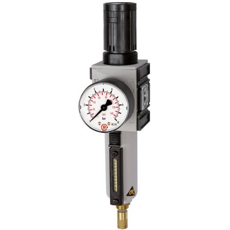 Riegler Filterregler »FUTURA«, MB, SR, Mano, BG 1, G 1/4, 0,1-1 bar, VA