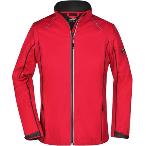 James & Nicholson Damen Zip-Off Softshell Jacke JN1121 Gr. 2XL red/black