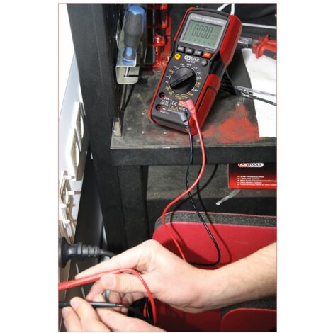 KS Tools Digital Multimeter inkl. Prüfspitzen mit integriertem Schlagschutz