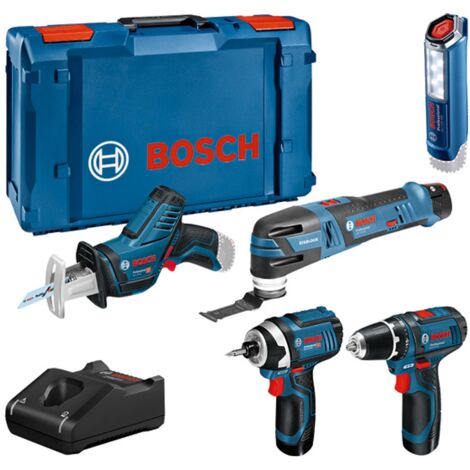 Bosch Combo Kit 12V (5): GSR 12V-15 + GOP 12V-28 + GDR 12V-105 + GSA ...