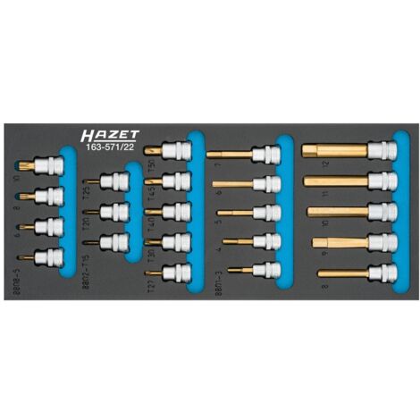 Hazet Schraubendreher-Steckschlüsseleinsatz Satz, Vierkant hohl 10 mm (3/8), Innen TORX Profil ...