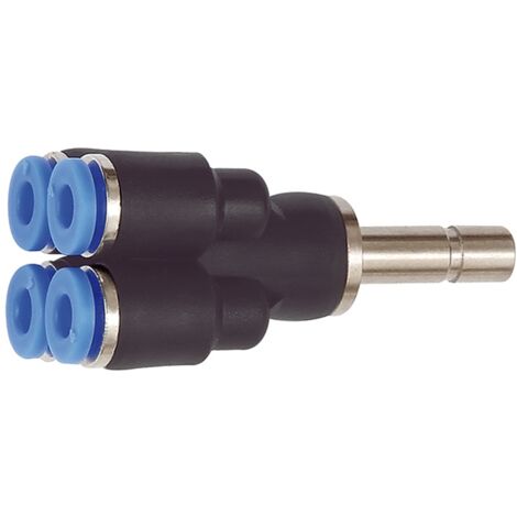 Riegler T-Mehrfachverteiler 4fach, Stecknippel 8 mm »Blaue Serie« Schl ...