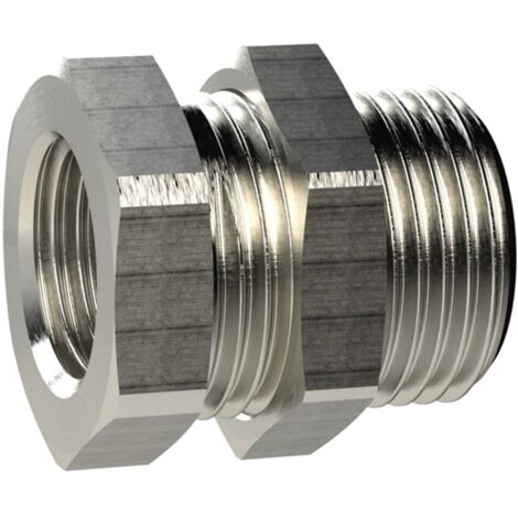 Riegler Schottverschraubung, M28x1,5 a., G 1/2 i., Messing vernickelt