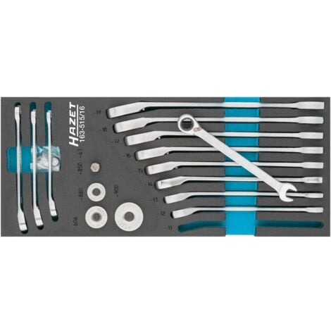 Hazet Knarren Ring-Maulschlüssel Satz, Außen-Doppel-Sechskant-Tractionsprofil, 8 - 19, Anzahl ...