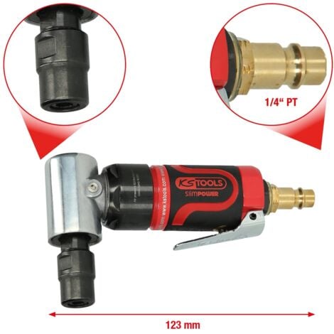 KS Tools SlimPOWER Mini-Druckluft-Winkelstabschleifer, 19.000 U/min