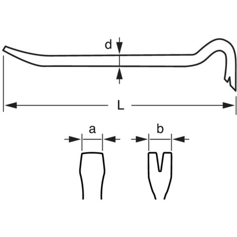 Bahco Brechstange mit flachen und gebogenen Ende 1500 mm