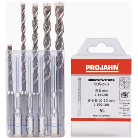 PROJAHN Hammerbohrer Rocket 3, 5 teilig, Ø6-12mm, Länge 110-160mm