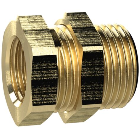 Riegler Schottverschraubung , M49x2 a., G 1 1/4 i., SW1 55, SW2 60, Messing