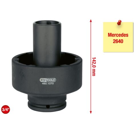 KS Tools 3/4 Nutmuttern-Schlüssel mit 6 Zapfen mit Führungsrohr für Mercedes, Innenzapfen Ø 46 mm