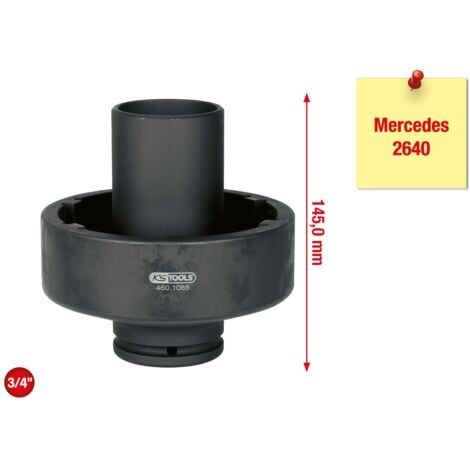 KS Tools 3/4 Nutmuttern-Schlüssel mit 6 Zapfen mit Führungsrohr für Mercedes, Innenzapfen Ø 64 mm