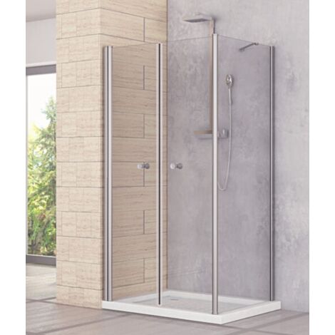 BOX DOCCIA ANGOLARE ANTA FISSA PORTA SALOON MISURA 100X85 CM OPACO