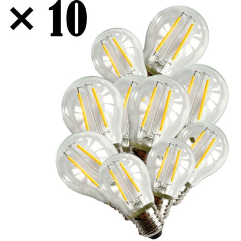LOT 10 Ampoules led E27 Blanc chaud 2W pour guirlande guinguette