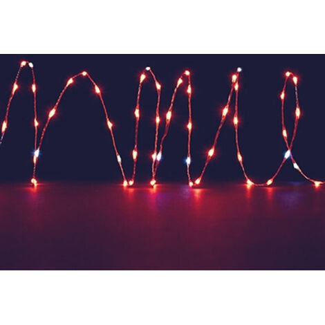 Guirlande Micro Led 9m Rouge Flash Blanc Pur