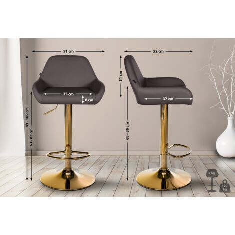 Barhocker Braga Gold Kunstleder braun
