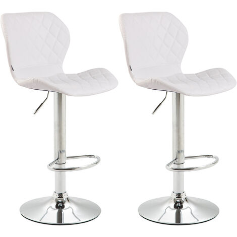 2er Set Barhocker Cork Kunstleder weiß chrom