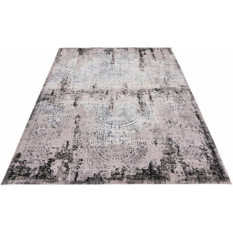 Tapis design effet brillant rectangle Miracle Gris 80x150