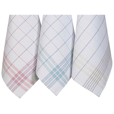 Lot de 6 torchons 50x70 polycoton carreaux