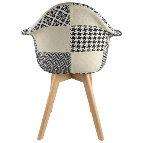 Fauteuil Patchwork noir et blanc
