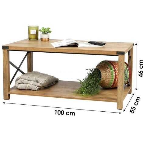Table basse angles et croisillons Jane