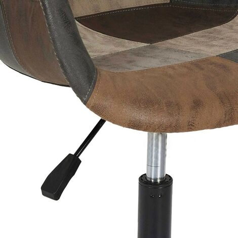 Fauteuil de bureau patchwork marron