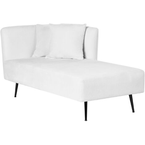 Divan Côté Gauche en Polyester Blanc Bois d'Eucalyptus et Métal ...