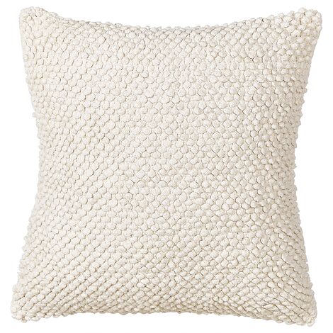 Coussin Décoratif en Coton Beige 45 x 45 cm Texturé Carré Très ...