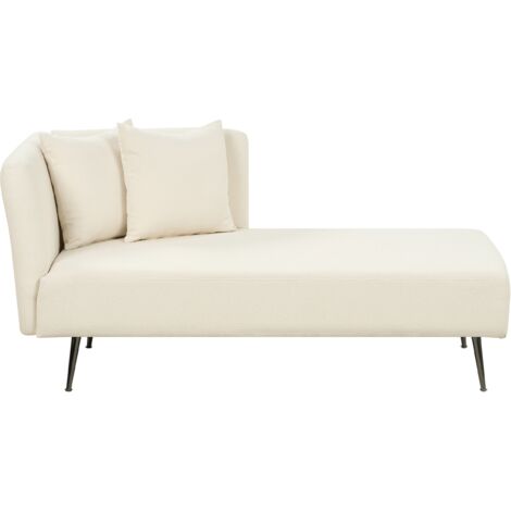 Divan Côté Gauche en Polyester Blanc Bois d'Eucalyptus et Métal ...