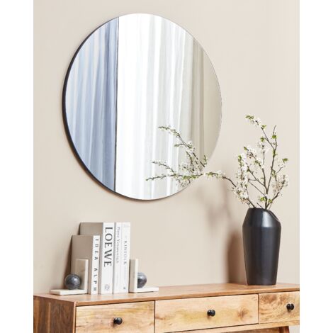 Miroir Mural Moderne Forme Ronde avec Crochets Bleu Charron