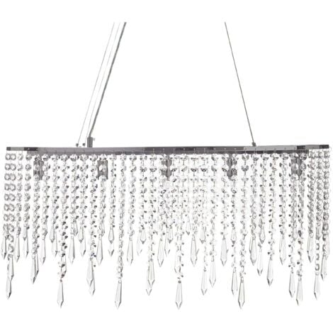 Lustre Chic Éclairage Salon Salle à Manger en Métal Argenté avec ...