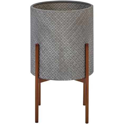 Pot de Fleurs en Métal 31 x 31 x 52 cm en Métal Intérieur Extérieur ...