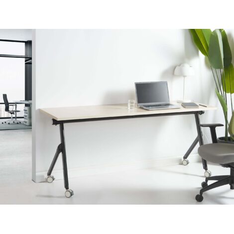 Bureau Pliant Moderne Rectangulaire à Roulettes Mobile 180 x 60 cm ...