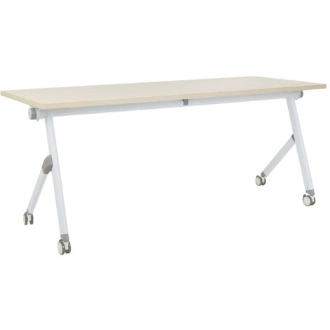 Bureau Pliant Moderne Rectangulaire à Roulettes Mobile 180 x 60 cm ...