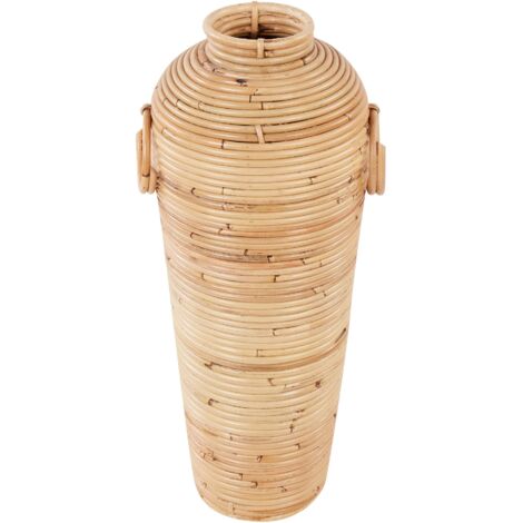 Vase Décoratif en Rotin Tressé 50 cm Naturel Boho Rustique Elatia