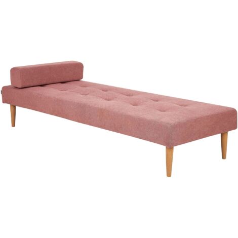 Chaise Longue Moderne Minimaliste en Tissu Lit Simple Rose Niort